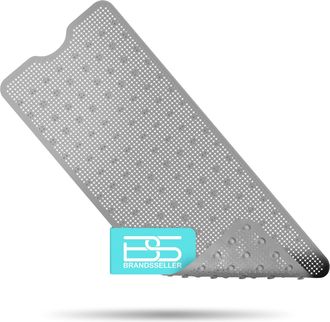 Brandsseller Badewanneneinlage ca.100x40 cm Badewannenmatte Badematte Wanneneinlage rutschfest Grau