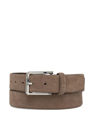 BOSS ceinture en daim &agrave; boucle - Marron