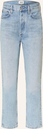 A Gold E Agolde Straight Jeans Riley Crop blau