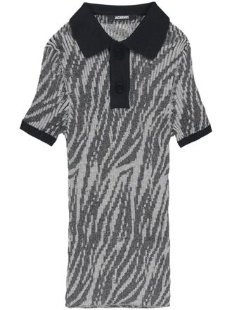 Jacquemus polo en maille à design nervuré - Noir