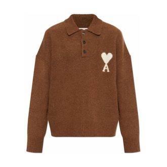 Ami De Coeur Crewneck Sweater - Homme - Pulls - Brun - Taille: M