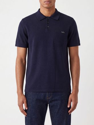 A.P.C. A. P.C. Polo &agrave; manches courtes en pure laine vierge avec poche plaqu&eacute;e