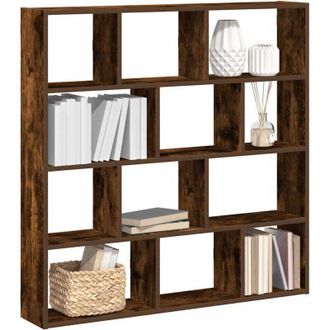 vidaXL vidaXL &Eacute;tag&egrave;re cube murale 12 compartiments ch&ecirc;ne fum&eacute; bois ing&eacute;nierie