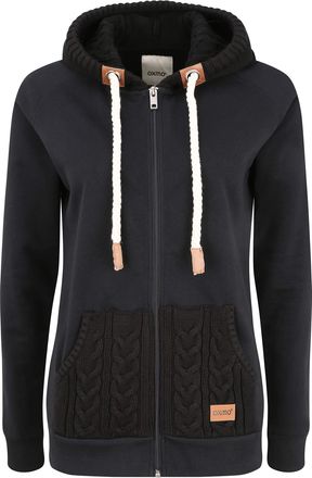 Oxmo OXMatilda Damen Sweatjacke Kapuzenjacke Hoodie mit Kapuze K&auml;ngurutasche Baumwollmischung Regular fit, Gr&ouml;&szlig;e:M, Farbe:Black (799000)
