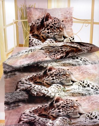 Sensation Bettw&auml;sche Garnitur Mikrofaser -Puma- 135x200cm 80x80cm (Puma, 135x200 80x80)