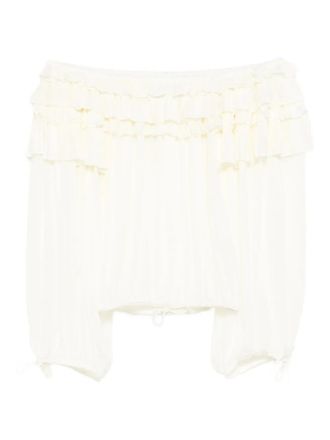 Cynthia Rowley blouse &agrave; volants - Tons neutres