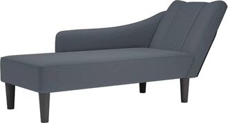 vidaXL Chaiselongue mit Rechter Armlehne Dunkelgrau Samt - Vidaxl
