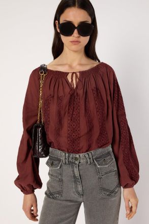 Gerard Darel Blouse brod&eacute;e &agrave; large encolure - AGLAE - Bordeaux