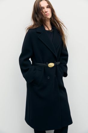 Gerard Darel Manteau long crois&eacute; - ALIZ - Noir