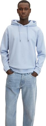 Tom Tailor Herren 1033580 Hoodie Sweatshirt Mit Kleinem Logo-Print, 11486 - Brunnera Blue, XL EU