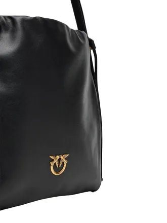 Pinko Womens Shoulder Bag Black Natural Leather - Shoulder-Bags