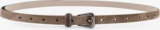 Brunello Cucinelli Suede belt with Monili details - BRUNELLO CUCINELLI - gender_Woman