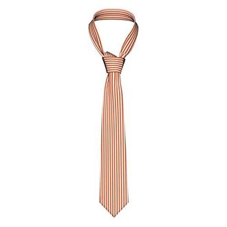 Generic Cravate Rayures Orange Et Blanches &Eacute;troit Tie &Eacute;l&eacute;gant Cravate Pour Homme Pour C&eacute;l&eacute;brations Travail Mariage