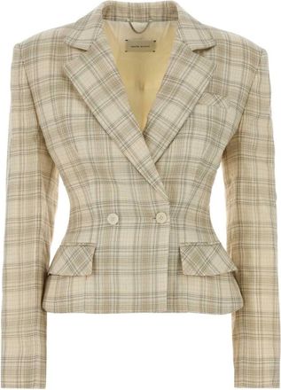 Magda Butrym Femme, Vestes, Beige, Taille: 38 FR Blazer Peplum Ajust&eacute; en Coton