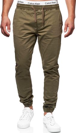 Indicode Herren Fields Stoffhose mit 4 Taschen | Stretch Hose Herrenhose für Männer Army, XXL