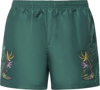 Casablanca Homme, Maillots de bain, Vert, Taille: 3XL Casa Embroidery Swim Shorts