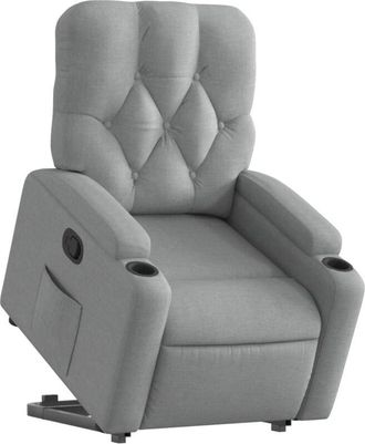 vidaXL Relaxsessel mit Aufstehhilfe Hellgrau Stoff - Vidaxl