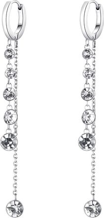 Brosway SYMPHONIA Ohrringe aus 316L-Edelstahl mit Anh&auml;ngern und klaren Kristallen, BYM87