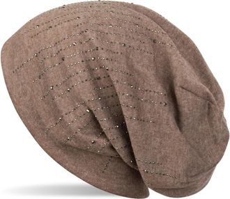 styleBREAKER M&uuml;tze Beanie mit Strass Streifen