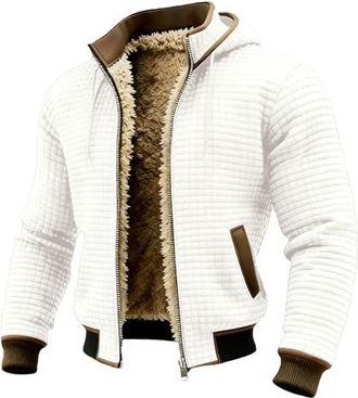 Generic DENGJIAMY Veste en Polaire Homme Veste Chaude &agrave; Capuche Hiver Manches Longues Chemise Imprim&eacute;e Tendance V&ecirc;tements D&eacute;contract&eacute;s Sweat-Shirt &agrave; Capuche a