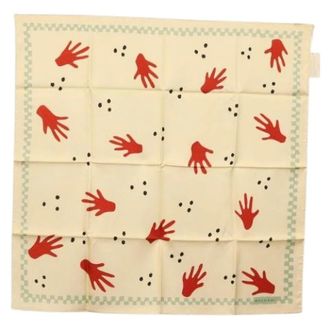 Bulgari Foulard carr&eacute; en soie Pre-owned - Femme - Pre-owned - Beige - Taille: ONE Size