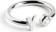 Singularu Bague personnalisée Letter Spark Plata. Ajustable. Argent 925 avec finition plaqué rhodium. Taille unique. Bijoux pour femme. Lettre Y