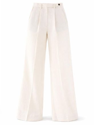 Brunello Cucinelli Tailored Linen-Blend Trousers - Ivory