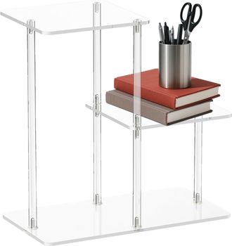 Generic Acryl -Endtisch 3 Tier - Transparente Oberfl&auml;chen, 38.1x20x38.9cm Klar, Leichte Acrylm&ouml;bel | Schlafzimmer Nachttisch, Studienveranstalter, Apartment W