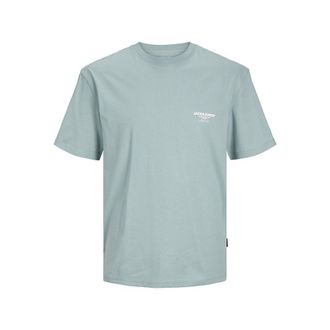 Jack & Jones Herren Jorbora Branding Tee Ss Crew Neck Blk T-Shirt, Gray Mist, M
