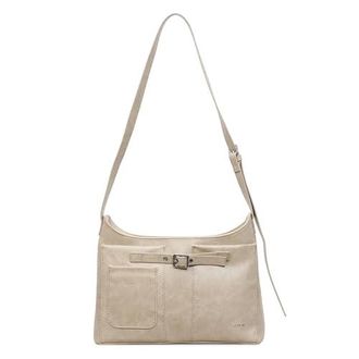 Generic Sac &agrave; bandouli&egrave;re en cuir synth&eacute;tique de couleur unie avec sangle r&eacute;glable, grande capacit&eacute;, pour l&eacute;cole, le travail, un usage quotidien, blanc, 400.0