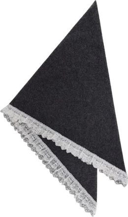 Ganni Wollspitze Dreiecksschal - - Accessories - Damen - Grau - ONE SIZE
