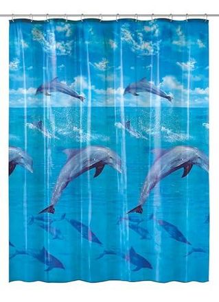 Kleine Wolke Duschvorhang Dolphin, 180x200 cm, Multicolor