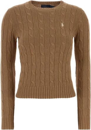 Polo Ralph Lauren Pullover aus Baumwolle mit Zopfmuster und Rundhalsausschnitt - - Knitwear - Damen - Braun - S