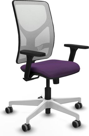 Piqueras y Crespo Schreibtischstuhl, violett, mit 3D-Armlehnen, h&ouml;henverstellbare Lendenwirbelst&uuml;tze, ausgestattet mit 3 Positionen und Schneideschaum, Wei&szlig;/Violett