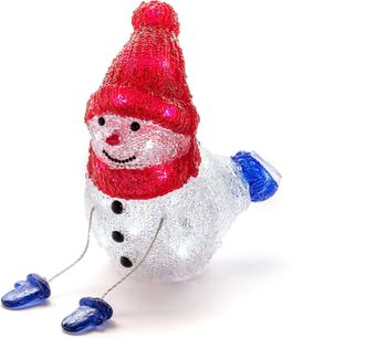 Konstsmide LED Acryl Schneemann, spielend, 24 kalt wei&szlig;e Dioden, batteriebetrieben, Innen, 3 x AA 1.5V (exkl.) - 6148-203