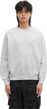 A Bathing Ape A Bathing Ape, Homme, Sweatshirts et sweats &agrave; capuche, Gris, Taille: XL SweaT-shirt &agrave; col rond coupe d&eacute;contract&eacute;e One Point