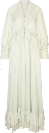 Chlo&eacute; Langes Kleid mit Raffungen - - Dresses - Damen - Gr&uuml;n - XS