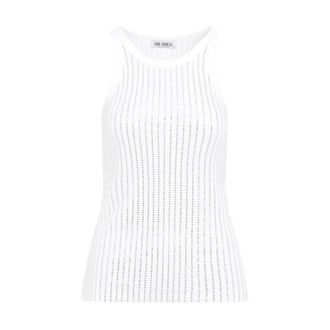 The Attico D&eacute;bardeur orn&eacute; de cristaux - Femme - Tops - Blanc - Taille: 38 FR