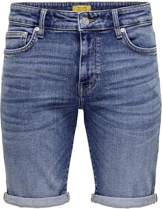Only & Sons Onsply Dbd 8773 Short Tai DNM Noos, Bleu foncé Denim, XL Homme