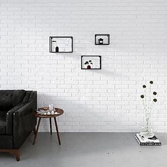 Homemania BSHELF-01 Wandregal, Schwarz, Metall, 40 x 13 x 25 cm, 3 Stück