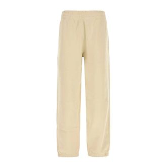 Burberry Femme, Pantalons, Beige, Taille: 42 FR Pantalon de jogging en coton avec application carreaux