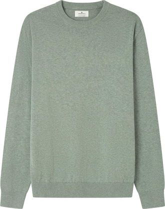 Springfield Herren Gg12 Crew Neck with Tree Embroidery Basic-Pullover, grün, Small