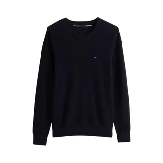 Tommy Hilfiger Homme, Pulls, Bleu, Taille: S Pull Textur&eacute; en Coton &agrave; Col Rond