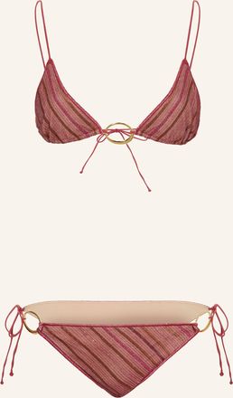 Os&eacute;ree Triangel-Bikini Shiny Stripes Mit Glitzergarn rosa