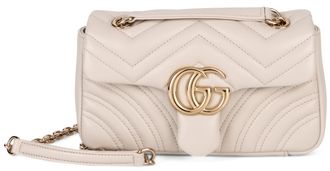 Gucci Womens Shoulder Bag Gg Marmont Matelass&eacute; Beige Lamb Skins Handbags Hand