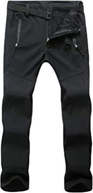 Onsoyours Unisexe Pantalon Femme Softshell Doublé Polaire Coupe-Vent Imperméable Outdoor Sport Pantalon Escalade Camping Randonnée Trekking Hiver Pants Femme B 