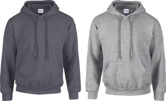 Gildan Herren Kapuzenpullover Adult 50/50. Hooded Sweat/18500, Einfarbig (XXL, 1x Sportgrey + 1x Dark Heather + 1x HL Kauf Notizblock)
