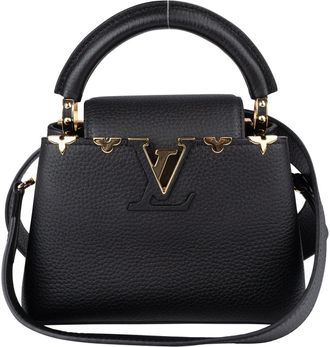 Louis Vuitton Crossbody Bags - Louis Vuitton Taurillon Leather Flower Mini Capuci - Gr. unisize - in Schwarz - f&uuml;r Damen