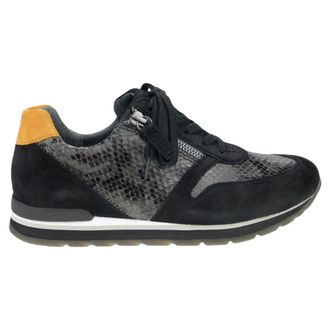 Gabor Trendy Leder Sneaker mit Python-Print - - Shoes - Damen - Schwarzk - 38 1/2 EU