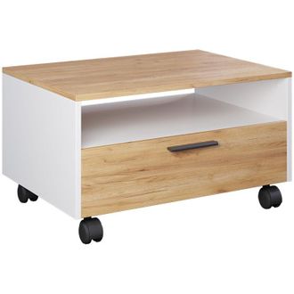 Vicco Couchtisch Bibo, Wei&szlig;/Goldkraft Eiche, 70 x 52.4 cm, Vicco